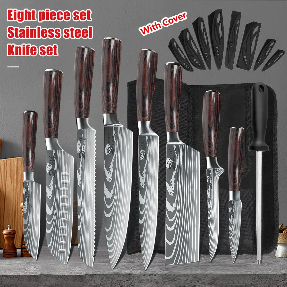 Kitchen Knife Set, Stainless Steel Chef Knife Ultra Sharp – Welcome ...